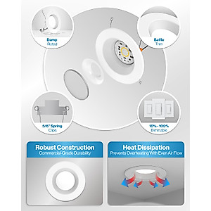 Sunco Lighting 16 Pack Retrofit LED Recessed Lighting 6 Inch, 5000K Daylight, Dimmable Can Lights, Baffle Trim, 13W=75W, 965 LM, Damp Rated - Energy Star