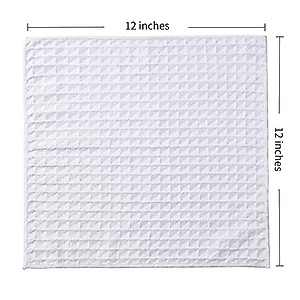 Microfiber Premium Dish Cloths, 12 x 12 inches, Super Absorbent and Soft, Waffle Weave Designed Lint-Free Reusable Kitchen Towels, Perfect for Household Cleaning (Pink&White, 6)
