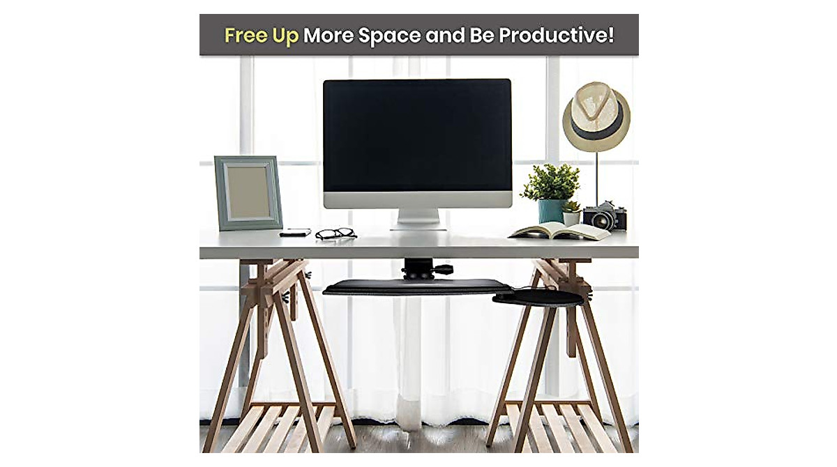 FERSGO Under Desk Keyboard Tray, 20" x 11" Tray, 23" Track, Dynamic ...