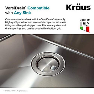 Kraus STC-2 Cappro Removable Decorative Drain Cover, Stainless Steel