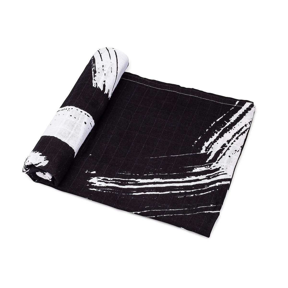 Goobie Baby Organic Muslin Swaddle Blanket, 100% Certified Organic Cotton, Ultra Soft & Breathable, Oversized 47 X 47 Inches for Easy Swaddling, Multi-Use Blanket for Nursing & More (Brush Stroke)