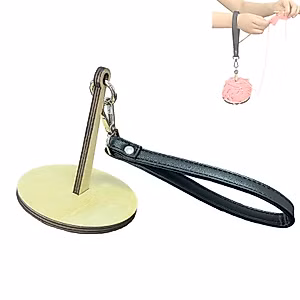 SPANSEE Portable Wrist Yarn Holder, Yarn Ball Holder, Yarn Minder, Yarn Storage, Wood Yarn Holder, Yarn Holder with Leather Wrist Strap, Yarn Holder for Knitting, Knitting Supplies, Yarn Holder