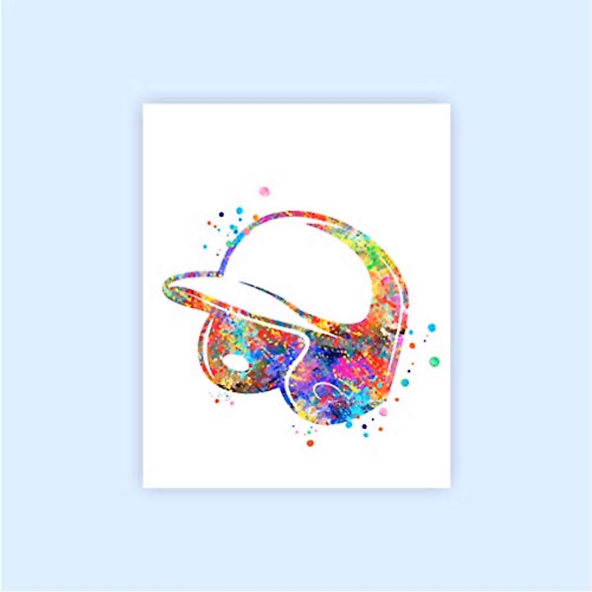 Dignovel Studios Unframed (Set of 6) 8X10 Watercolor Girl Baseball Softball helmet glove ball bat blazer Sport Art print Bedroom Wall Art dnc4
