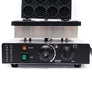 Commercial Round Waffle Maker, Mini Belgian Waffle Iron 16 Grids 1750W Electric Nonstick Waffle Machine Maker Stainless Steel Waffle Baker for Restaurant, Snack Bar, Bakery