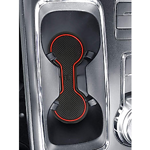 auovo Anti Dust Door Mats Custom Fit Door Cup Center Console Liners Accessories for Ford Fusion 2019 2020 2018 2017(Pack of 16) (Red, Upgrade)