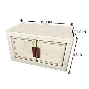 Safunion Closet Organizers and Storage 9.8 Gal, Stackable Storage Bins with Lids, Collapsible Storage Bins, Dual Open Plastic Storage Containers with Wheels for Closet, Dorm Room and Home (1 Pack)