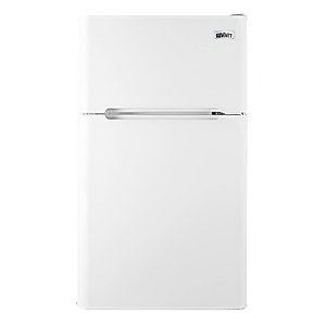 Summit Appliance CP34W ENERGY STAR Certified 19" Wide Counter Height 2-Door Refrigerator-Freezer in White with Cycle Defrost, Adjustable Thermostat, Interior Light