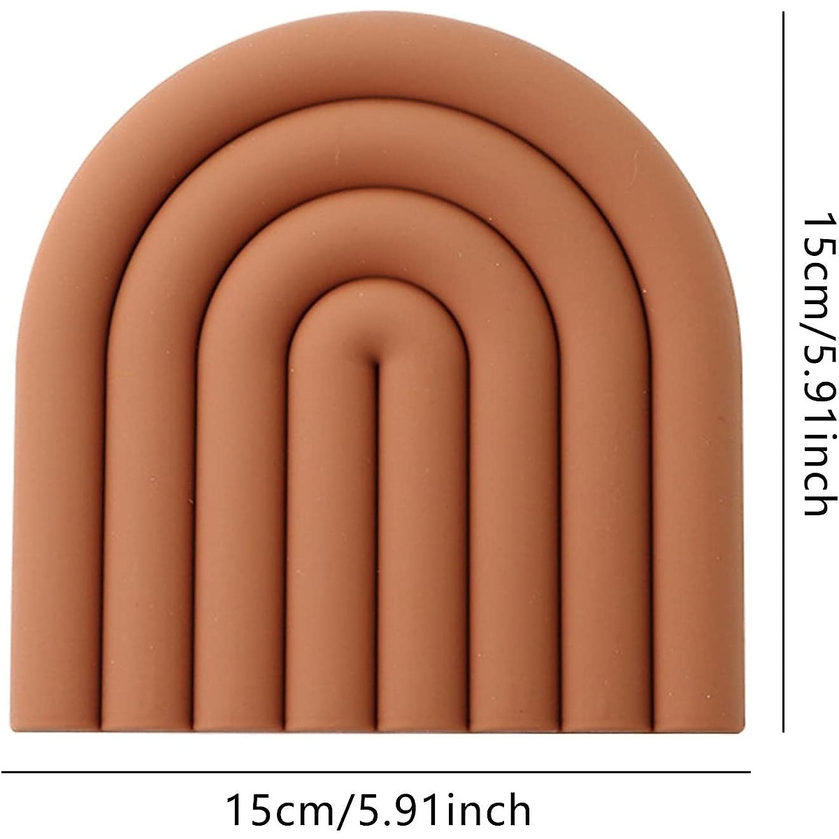 monomono Colorful and Functional Silicone Trivets for Hot Pots and Pans - Trendy and Heat Resistant Pot Holders for Countertop, Hot Pads, Multi-Purpose Trivet Mats, Spoon Rest (Muted Orange, Set of 2)