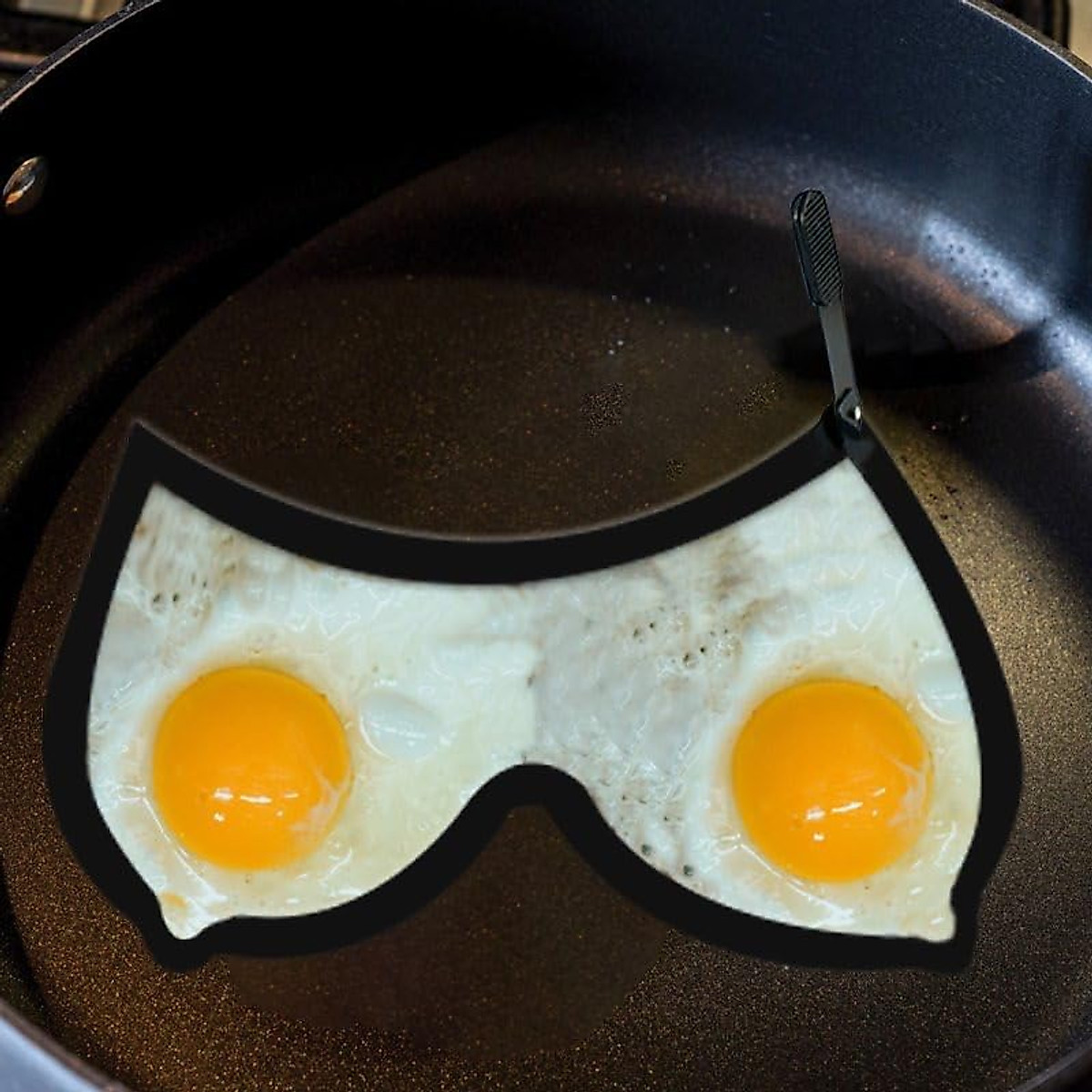 3 Pcs Funny Egg Ring for Frying Eggs, Stainless Steel Non-Stick Egg Fryer Mold Cooker Circles for Cooking, Egg Poacher Kitchen Gadgets, Egg Shaper Pancake Mold, Naughty Gag Gifts Adult Men Women