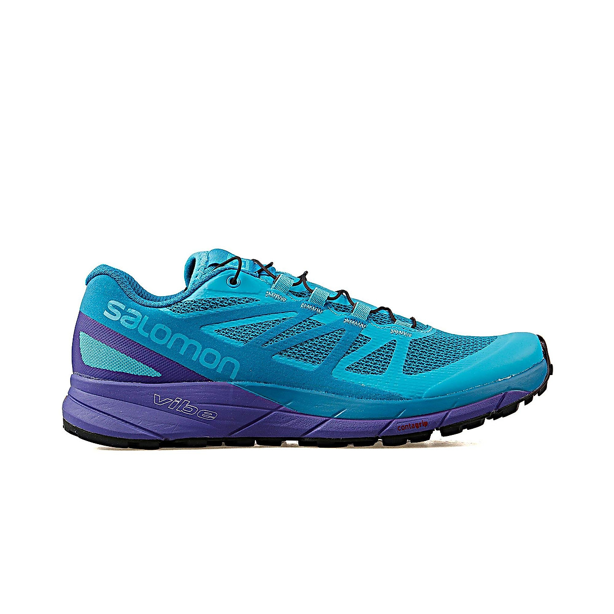 Salomon Women's Sense Ride Trail Running Shoe, Bluebird/Deep Blue/Black, 7