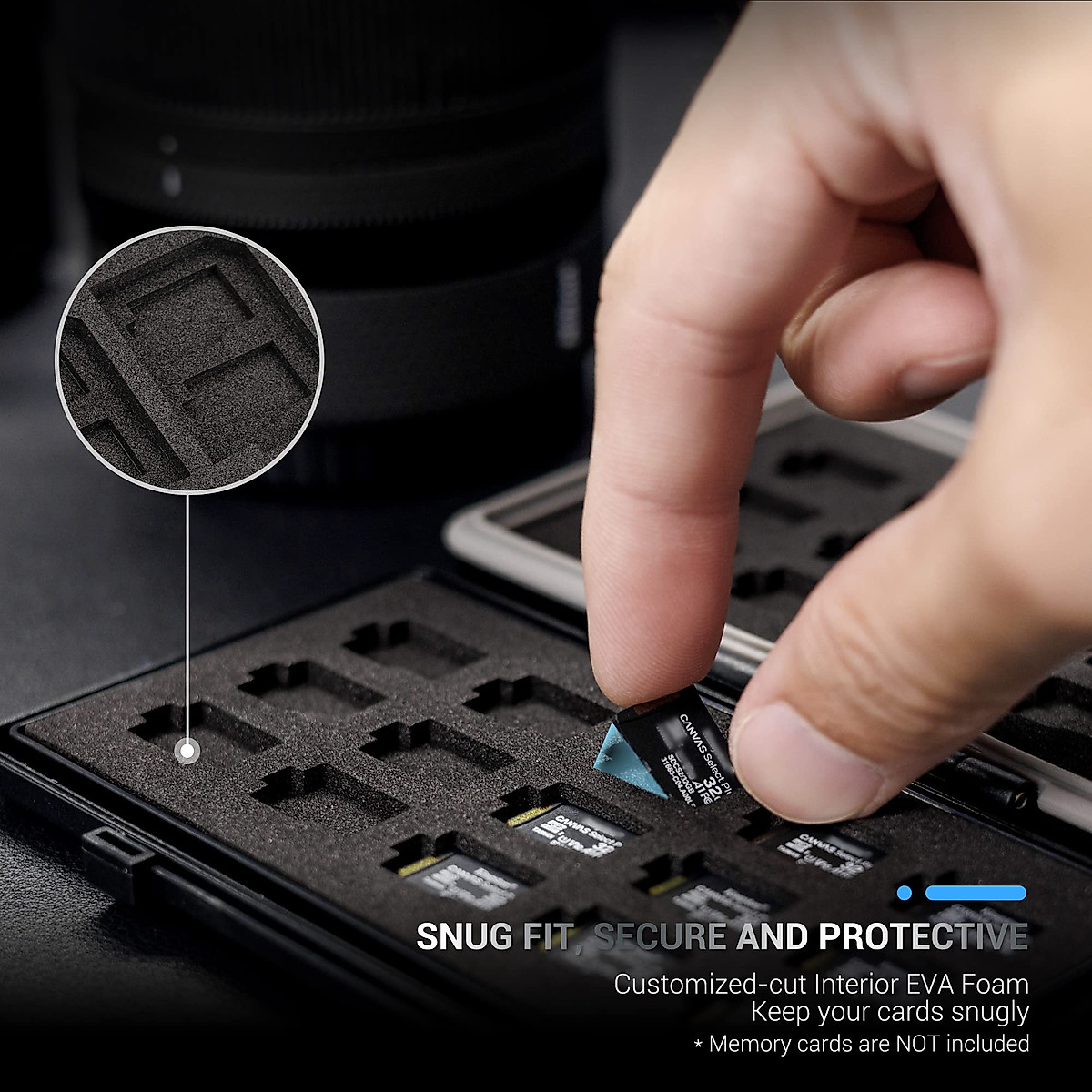 30 Slots Micro SD Card Case with Index Label, Water Resistant & Shockproof Micro SD Card Holder, Compact MicroSDHC/MicroSDXC/Micro SD Card Organizer Storage