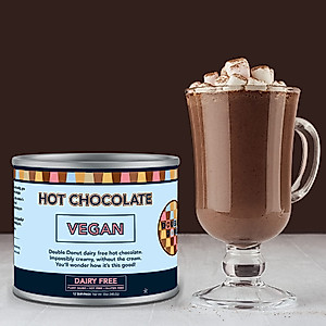 Double Donut Dairy Free Hot Chocolate Mix, Non Dairy Instant Vegan Hot Chocolate Mix, 12 Ounce