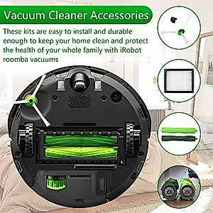 Esmartlife Replacement Parts Compatible for iRobot Roomba I,E &JSeries Vacuum Cleaner i3 i3+ i4 i4 + i6 i6+ i7 i7+ i8 i8 Plus E5 E6 E7 J7，1 Set Rubber Brushes 4 Filter& 4 Side Brushes