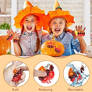 Fall Party Favors Thanksgiving Toys, 24 Pcs Mini Pop Fidget Keychain for Kids Pumpkin Turkey Sensory Toys Fall Festival Pinata Goodie Bag Stuffers Treats Classroom Prizes Gifts for Boys Girls Toddler