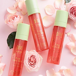 Pixi Rose Glow Mist (2.70 fl oz) Rose Glow, Hydrating Facial Mist, Enriched with Rose Oil, Argan Oil, and Avocado Oil, For Radiant, Glowing Skin
