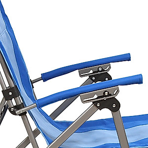 Kamp-Rite Portable Folding Reclining Camping Chair with 3 Positions, Swing Away Cup Holder, and Bag for Camping, Tailgating, and Sports, 325 LB Capacity, 2 Tone Blue