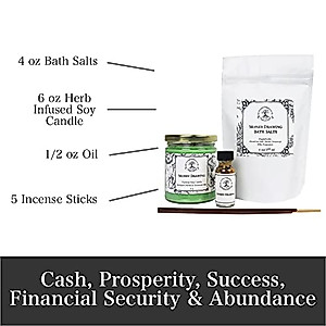 Money Drawing Spell Kit by Art of the Root | Handmade Candle, Bath Salts, Incense & Oil | Wiccan, Pagan & Magick | Cash, Prosperity, Success, Financial Security & Abundance Rituals