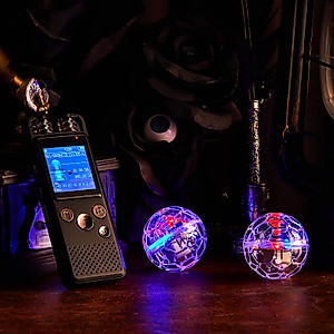 5 Pcs Ghost Hunting Kit Includes Digital Voice Recorders with 4 LED Cat Balls Motion Activated Cat Ball Toy Voice Activated Recorder with Playback for Pet Cat Dog Animals (8 GB,Chic Style)