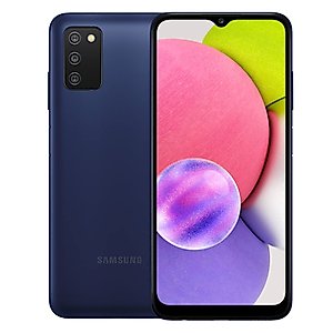 SAMSUNG Galaxy A03S (64GB, 4GB) 6.5" HD+, 5000mAh Battery Dual SIM GSM Unlocked 4G LTE (T-Mobile, AT&T, NOT Metro, Global) International Model A037M/DS (w/Fast Car Charger, Blue)