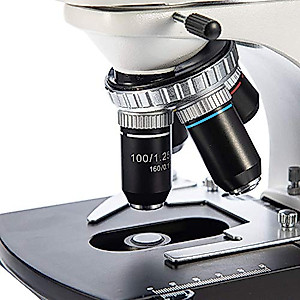 Swift SW380B 40X-2500X Magnification, Siedentopf Head, Research-Grade Binocular Compound Lab Microscope with Wide-Field 10X and 25X Eyepieces,with 48pcs Kids Plastic Prepared Microscope Slides