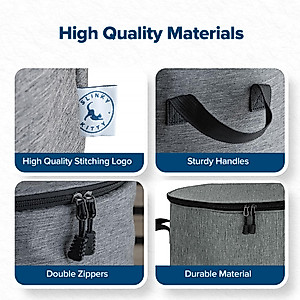 Slinky Kitty Toy Storage Organizer & Playmat - Large 2-in-1 Toy Bin and Play Mat with Metal Wire Support, Zip Closure, Side Handles - Modern Storage Solutions for Kid's Playroom & Nursery – 15x19"