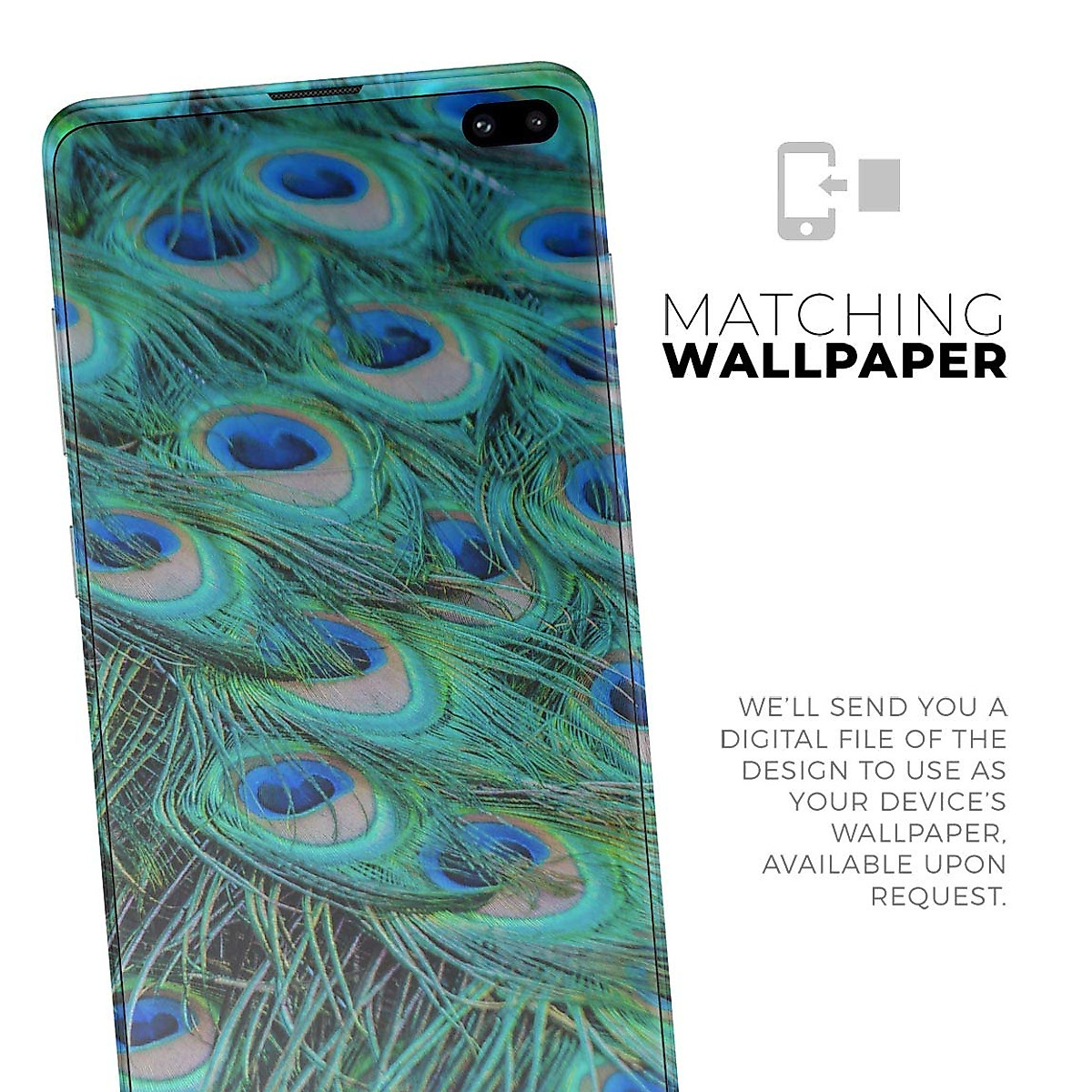 DesignSkinz Neon Multiple Peacock Protective Vinyl Decal Wrap Skin Cover Compatible with The Samsung Galaxy S20 (Screen Trim & Back Glass Skin)