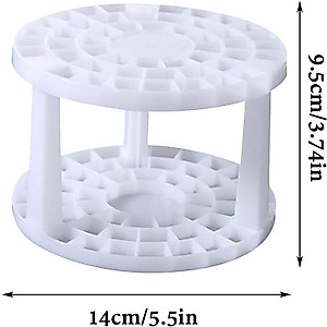 wekunro Plastic Artist Round 50 Hole Paint Brush Holder and Organizer Rack Holds, Acrylic Craft Paint and Make Up Brush Holder Storage Organizer, Miniature Paint Rack & Marker Holder (White 1PCS)