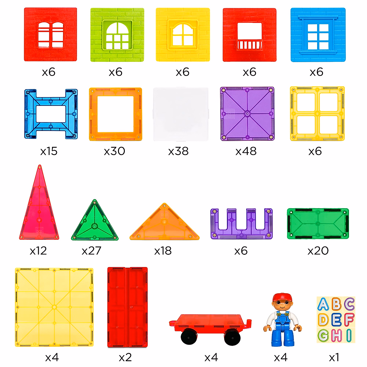 Best Choice Products 265-Piece Kids Colorful Magnetic Tiles Set 3D Construction Magnet Building Blocks Educational STEM Toy