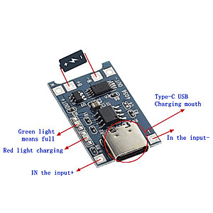 HiLetgo 3pcs TP4056 Type-c USB 5V 1A 18650 Lithium Battery Charger Module Charging Board with Dual Protection Functions