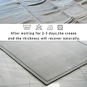 Eanpet Soft Tatami Mat 5' x 7' Area Rug Pad Non-Slip Memory Foam Carpet Large Playmats for Kids Crawling Mat Anti-Skid Doormats Living Room Bedroom Mat Women Gym Mat (Grey)