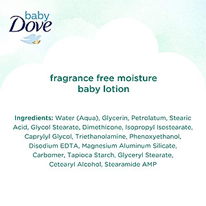 Baby Dove Face and Body Lotion for Sensitive Skin Moisture Fragrance-Free Baby Lotion 20 oz