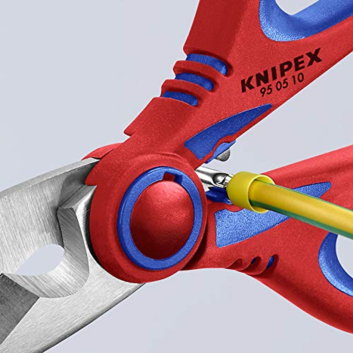 Knipex 95 05 10 SB Electricians' Shears with Multi-Component Grips, fibreglass-Reinforced 160 mm (Blister Packed)