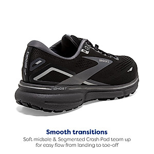 Brooks Men's Ghost 15 GTX Waterproof Neutral Running Shoe - Black/Blackened Pearl/Alloy - 11 Medium