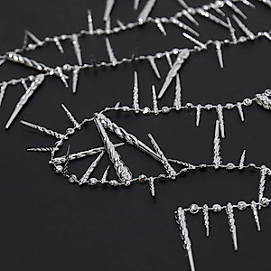 Decor365 3D Glitter Silver Icicle Garlands Banner Streamer for Christmas Party Decoration New Year Ice Winter Wonderland Birthday Streamers Wedding Baby Shower