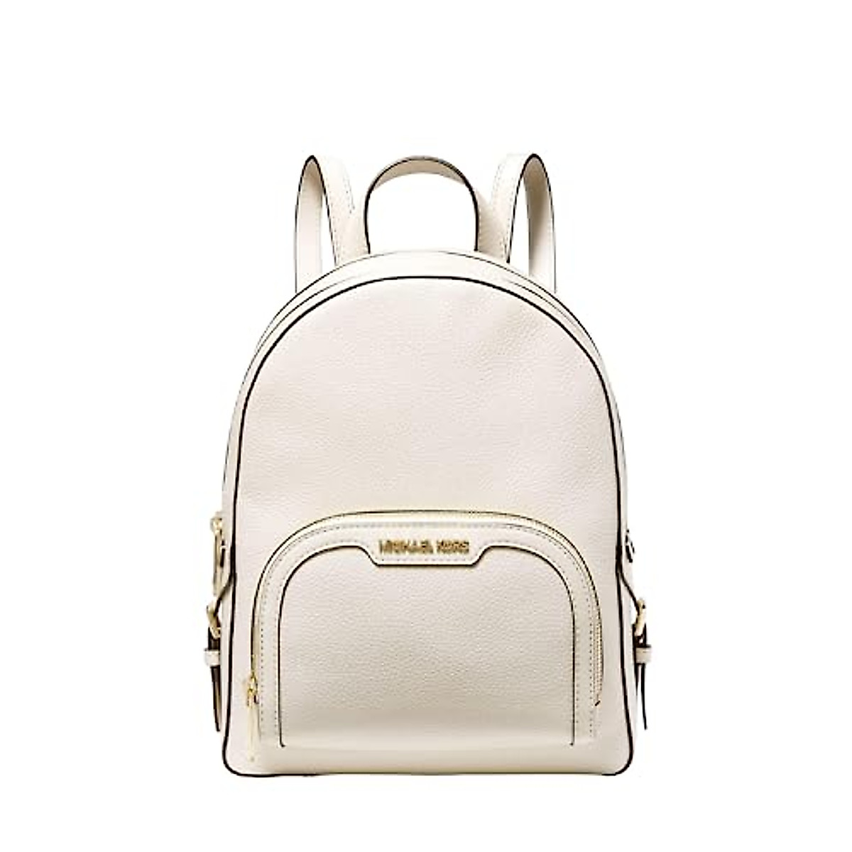 Michael Kors Jaycee Large Zip Pocket Leather Backpack (Lt Cream)