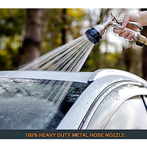 ESOW Garden Hose Nozzle 100% Heavy Duty Metal, Water Hose Sprayer with 7 Watering Patterns, Rear Trigger Design, High Pressure Nozzle Sprayer for Watering Plants, Car and Pet Washing