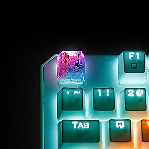Backlit Key Cap for Cherry MX Mechanical Koi Fish Resin Artisan Keycaps 1U