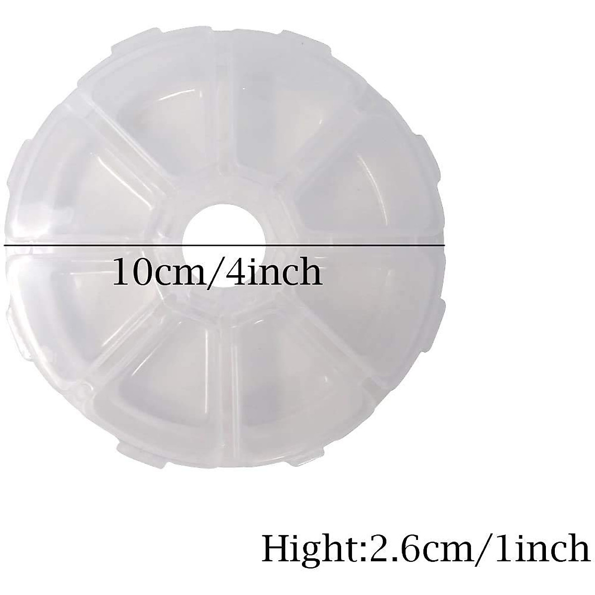 8 Grids Round Portable Plastic Organizer Container Storage Box(2 pcs)