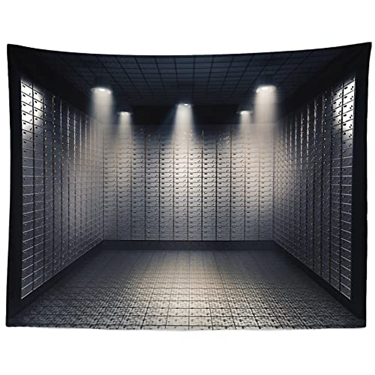 CORFOTO Bank Vault Backdrop Safe Deposit Boxes Room Inside of Bank Vault Photography Background Kids Adults Family Portrait Photography Backdrops Photo Shooting Props Fabric
