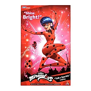 Miraculous Talk & Sparkle Ladybug Doll | 26cm Marinette Figure with Lights Sounds and Yoyo Accessory | Bandai Miraculous Ladybug Dolls Superhero Toys | Miraculous: Tales of Ladybug and Cat Noir Toys