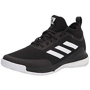 adidas Women's Crazyflight Mid Volleyball Shoe, Black/White/Black, 9.5