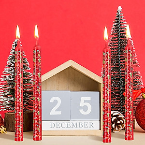 Nuanchu 4 Pcs 10 Inch Advent Festive Christmas Calendar Candle 24 Numbers Countdown to Christmas Red Christmas Advent Candle Xmas Advent Countdown Candle Advent Calendar Candles for Christmas Gifts