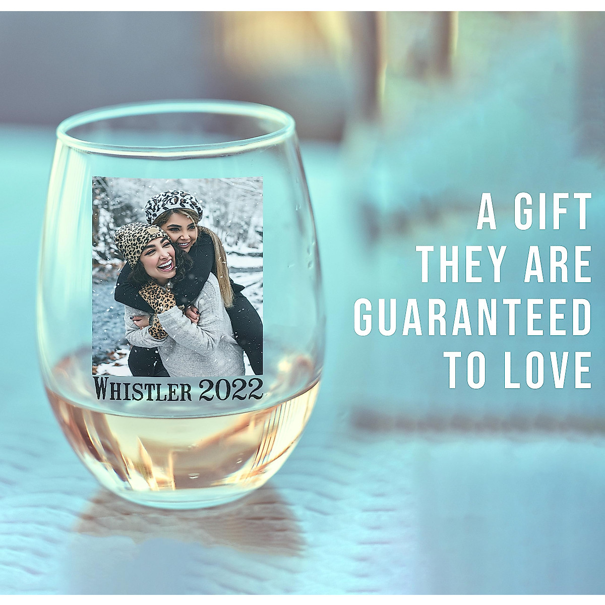 Personalized 17oz Printed Photo Picture Stemless Wine Glass – Birthday Gifts for Women Friendship, Best Friend Gift Ideas, Girls Trip Gift Unique Funny, Fun Gifts for Friends Female Sister, Cute Cup