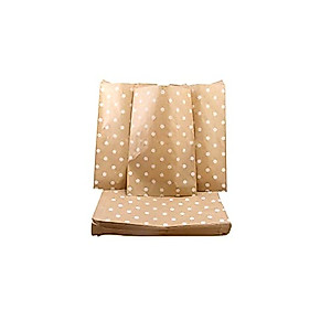 N'icePackaging 100 Qty 6" x 9" Decorative Flat Paper Gift Bags - White Polka-Dot on Brown Kraft Bags - For Sales/Treats/Parties Cookies/Gifts
