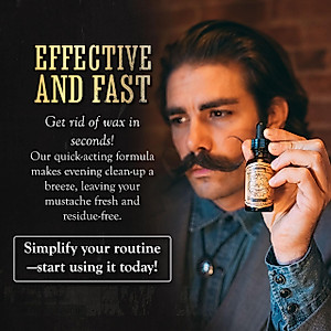 THE VINTAGE GROOMING CO. Mustache Wax Remover Night Fury Oil by Death Grip - Get Wax Out Of Your Handlebar Moustache Or Beard | Mustache Cleaner Kit