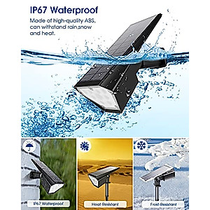 Biling Solar Spot Lights Outdoor, Bright 700 Lumen Solar Outdoor Lights IP67 Waterproof Adjustable Solar Landscape Spotlights for House Tree Patio Pathway Yard Garden Driveway - Warm White(4 Pack)