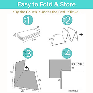 JumpOff Jo Baby Play Mat - Large Folding Foam Play Mat for Infants, Babies, Toddlers, Waterproof, Double-sided (70" x 59") - Westbound