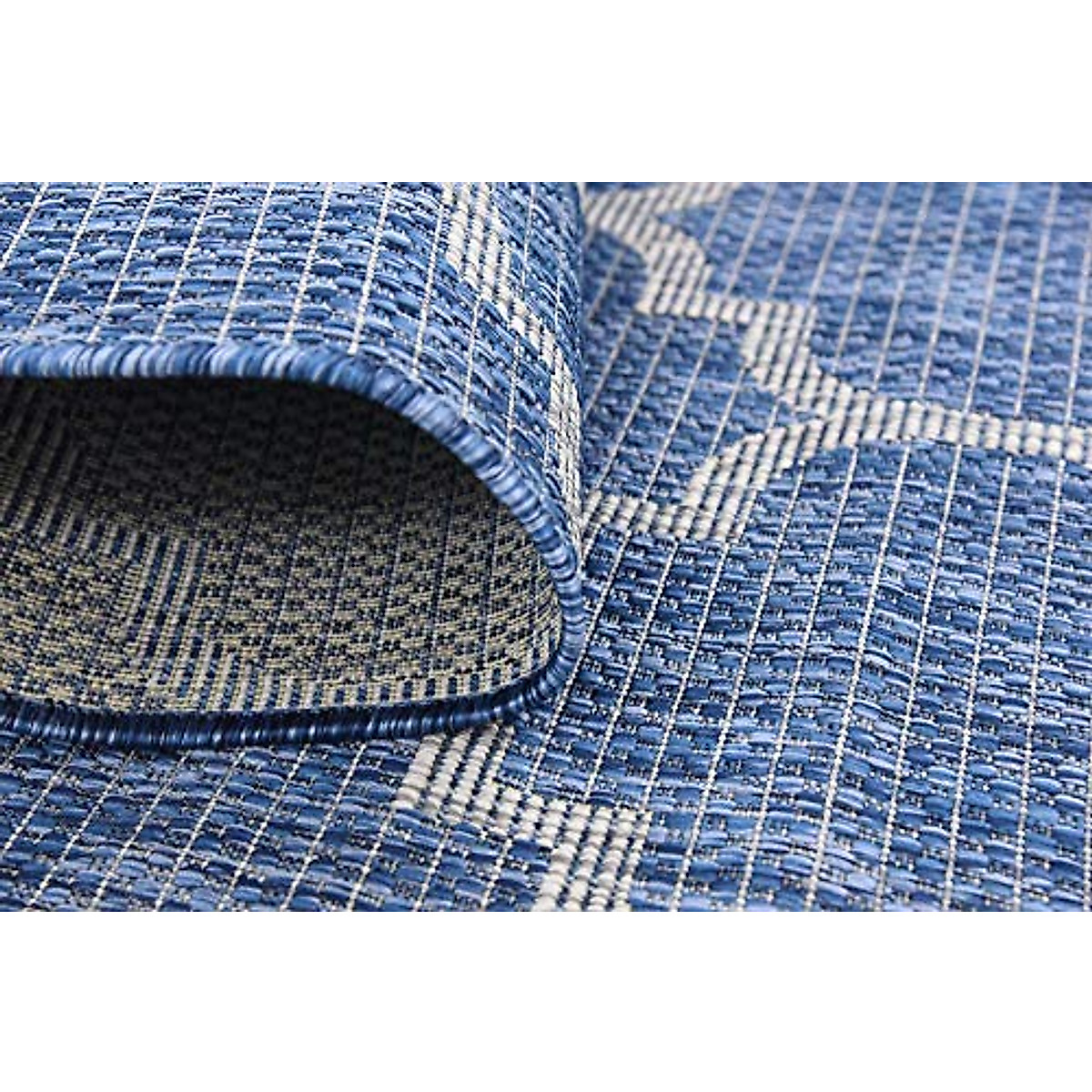 Unique Loom Trellis Collection Area Rug-Lattice Design, Moroccan Inspired for Indoor/Outdoor Décor, 4' 0" x 6' 0", Navy Blue/Gray