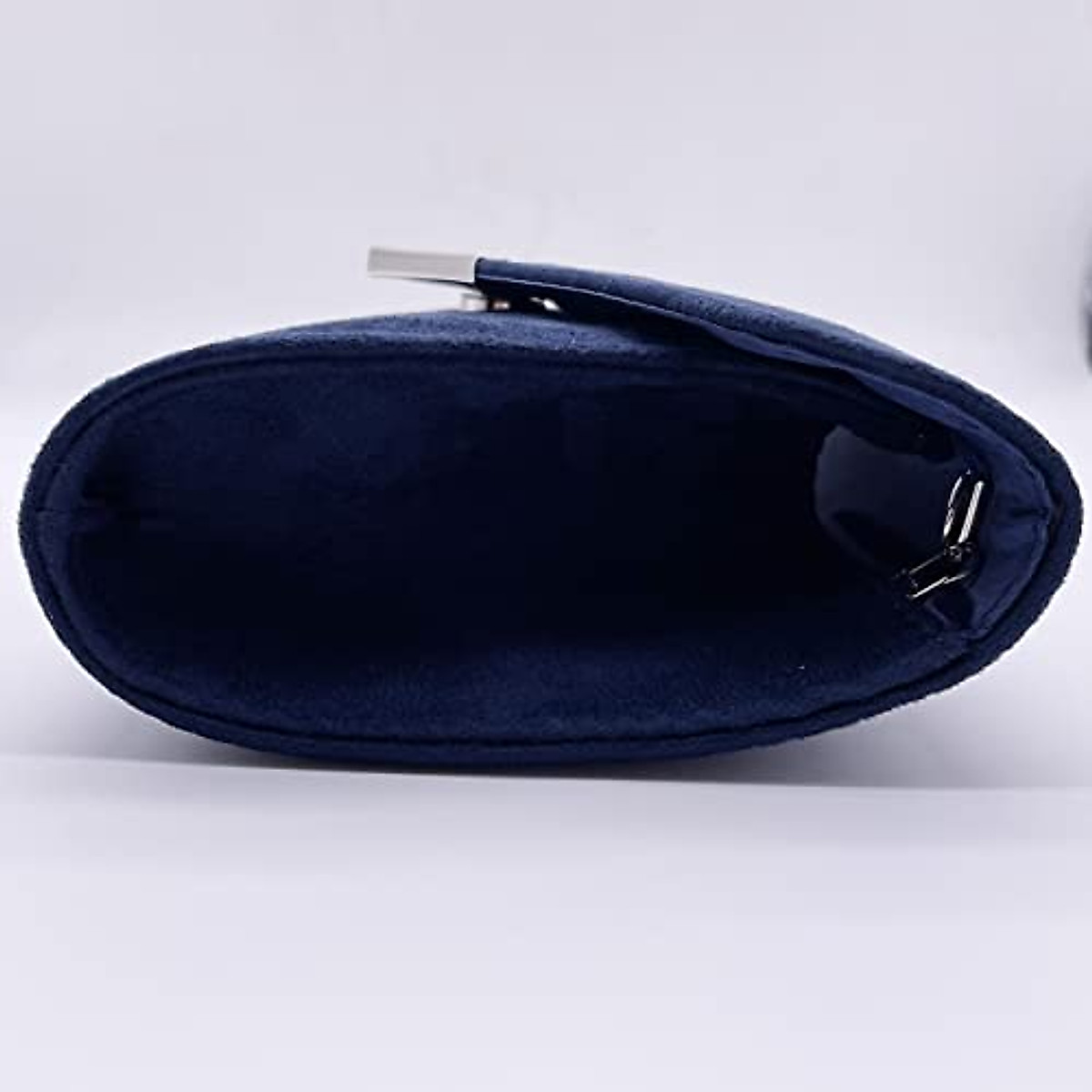 Milisente Solid Clutch Purses For Women Large Wedding Suede Purses For Ladies Evening(Navy Blue)