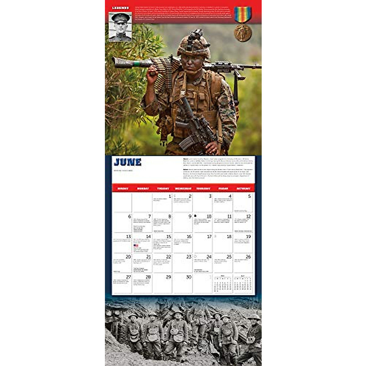 Marines Wall Calendar 2021, Monthly January-December 12'' x 14"